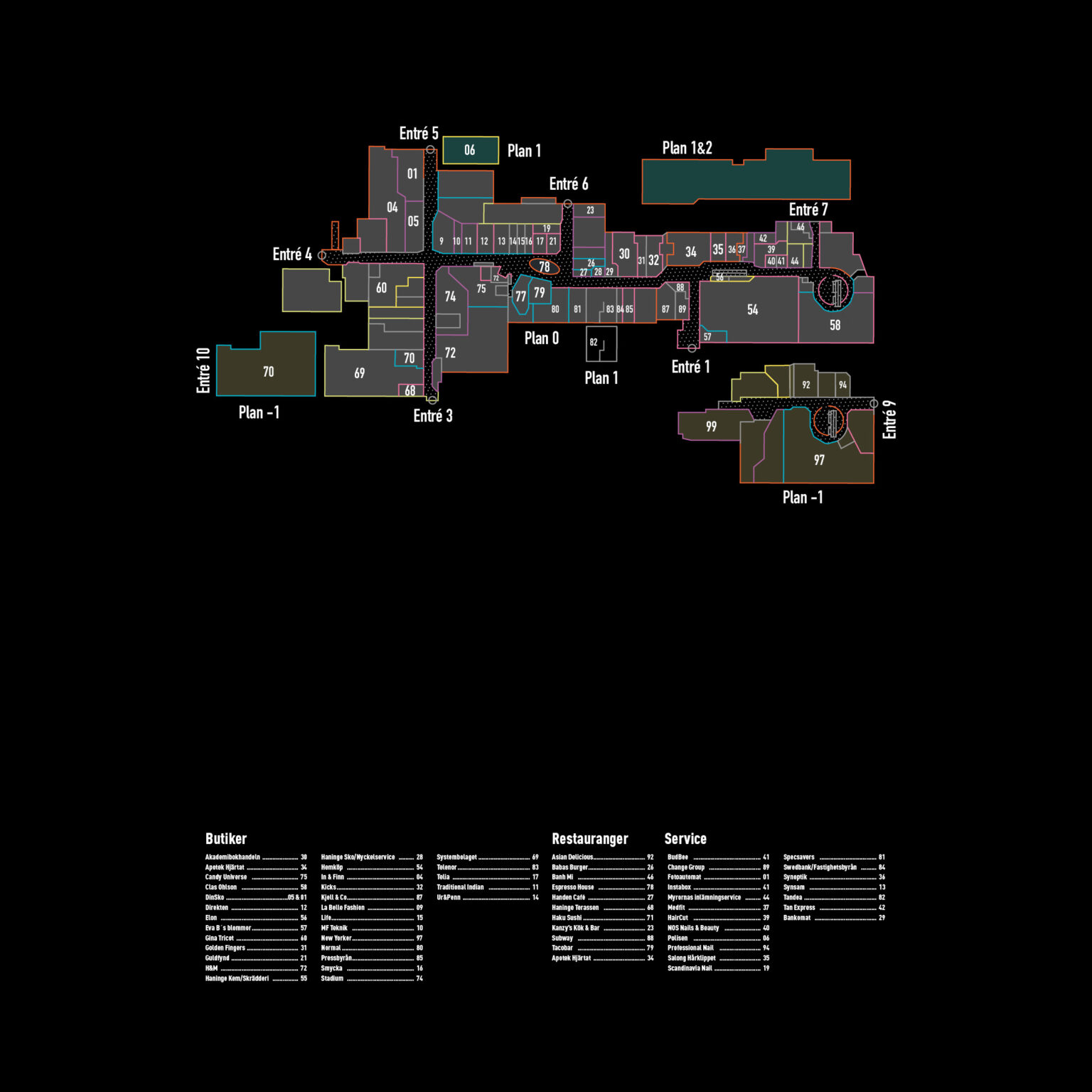 Centrumkarta - Hitta i Haninge Centrum